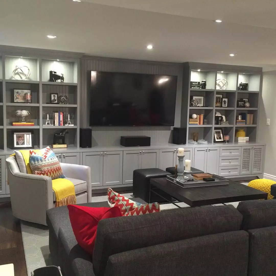 Basement Family Room With Tv