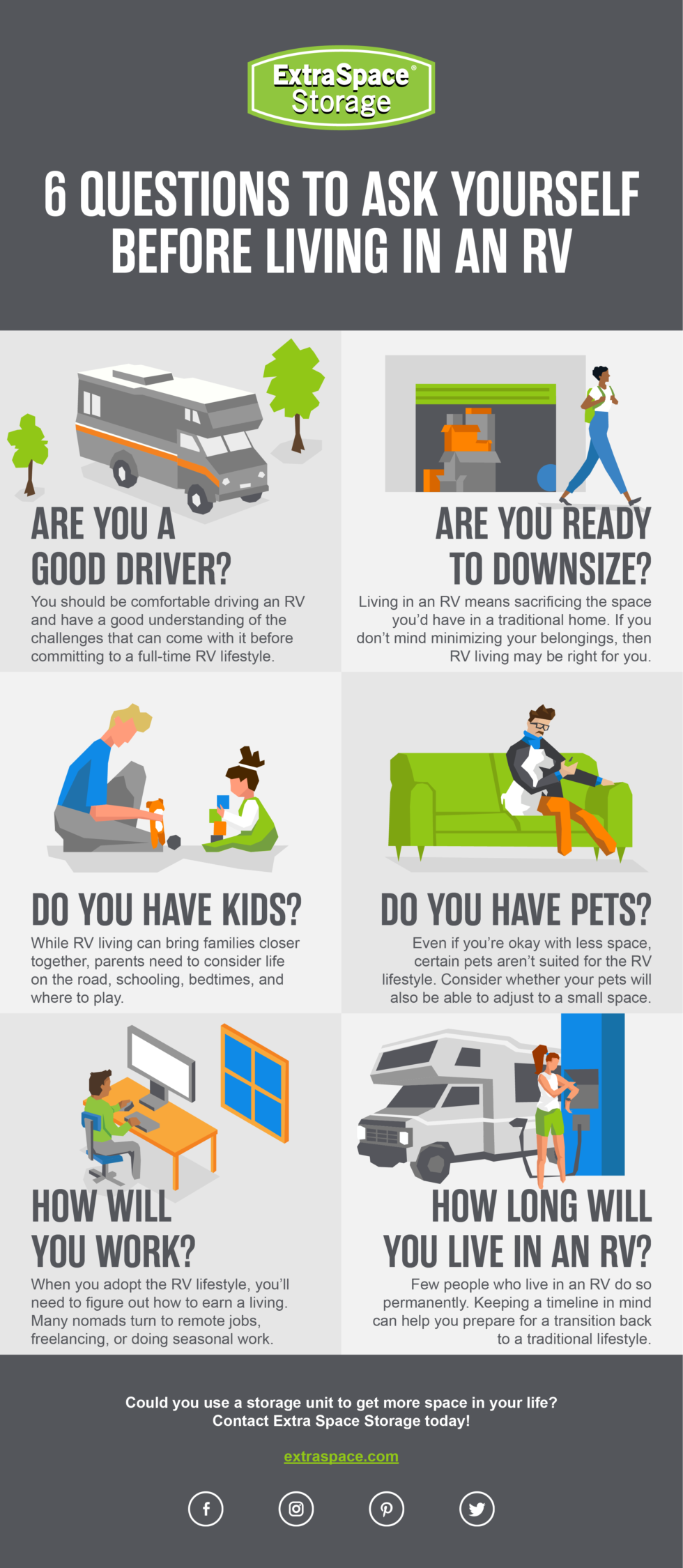 Infographic: 6 Questions to Ask Before Living in an RV | Extra Space ...