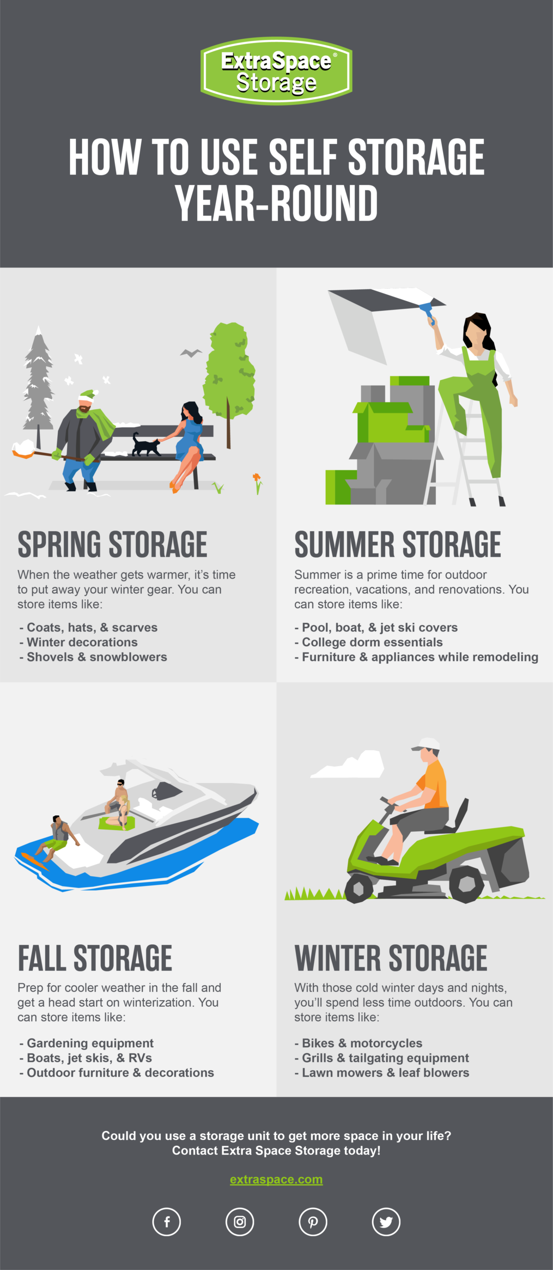 Infographic: How to Use Self Storage Year-Round | Extra Space Storage